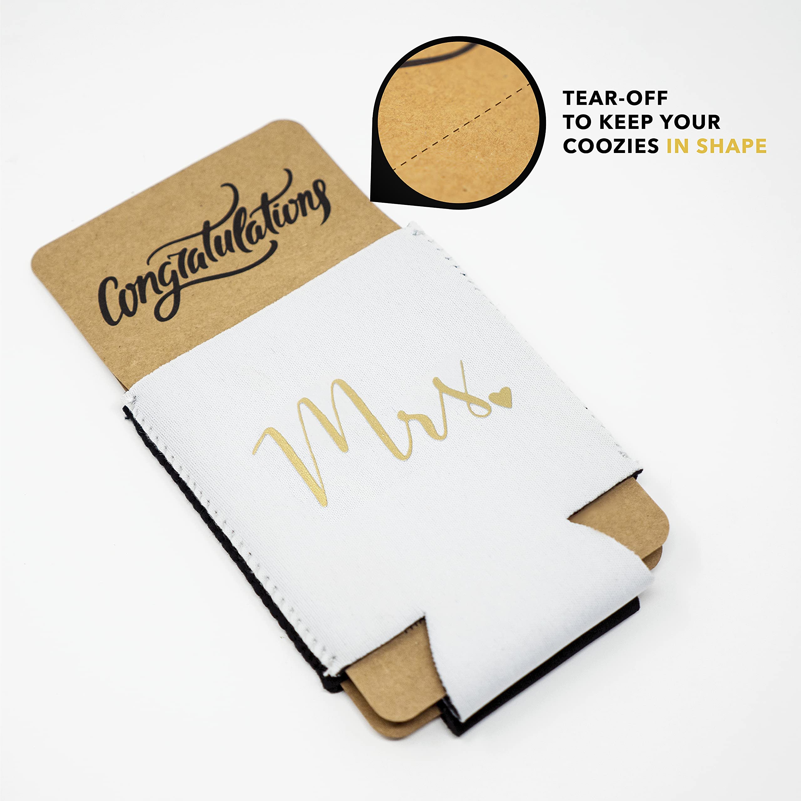 Prazoli Wedding Can Coolers Mr and Mrs Gifts - Just Married Decorations, Wedding Day & Honeymoon Essentials, Presents For Newlywed Gifts for Couples, Wedding Gifts for Bride to Be and Groom - Gold