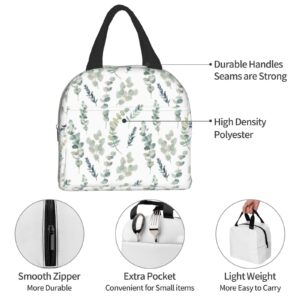 Giwawa Sage Insulated Lunch Bag for Women Green Leaf Reusable Lunch Box Freezable Cooler Thermal Waterproof Tote Bag for Women Work Camping Travel Fishing Picnic