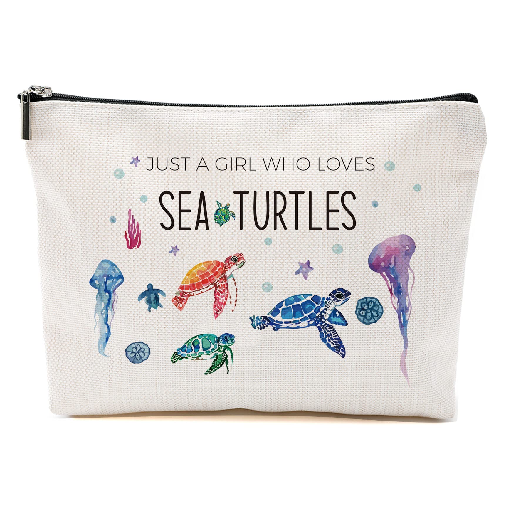 Turtle Makeup Bag Turtles Gifts for Women Turtle Lover Stuff Merch Animal Lover Breeder Funny Birthday Christmas Gift Ideas for Her Teens Girls Daughter Sister Bestie BFF Just A Girl Who Loves Turtles