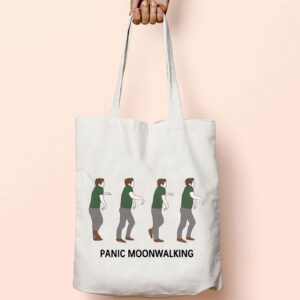 TOBGB New Girl TV Show Inspired Gift Nick Miller Novelty Makeup Bag New Girl TV Show Fans Gift New Girl Merchandise Panic Moonwalk Tote Bag (Panic Moonwalk tote)