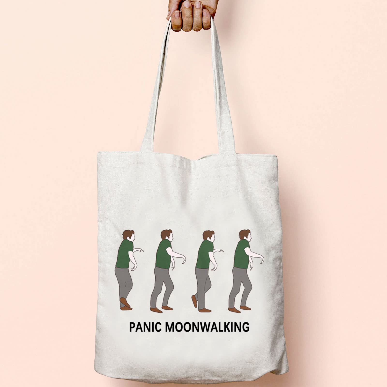 TOBGB New Girl TV Show Inspired Gift Nick Miller Novelty Makeup Bag New Girl TV Show Fans Gift New Girl Merchandise Panic Moonwalk Tote Bag (Panic Moonwalk tote)