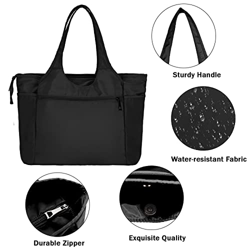 YSONG Tote Bag for Women, Tote Shoulder Handbags for women, Large Tote Bag Multi-function Pockets Travel Tote Bag with Zipper Large Capacity Work Tote Bag