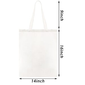 SOUJOY 12 Pack Blank Canvas Tote Bags, Reusable Grocery Shopping Bag with Handles, 14'' x 16'' Cotton Plain Tote Bag for Crafts, DIY, Advertising, Promotion, Gift, Activity