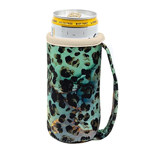 GoCuff Slim Can Cuff Covers For Beer Reusable Insulator With Easy Grip Handle Neoprene Can Coozie With Insulated Sleeves For Skinny Cans Soda, and Other 12 oz Slim Can Beverages (Emerald Jungle)