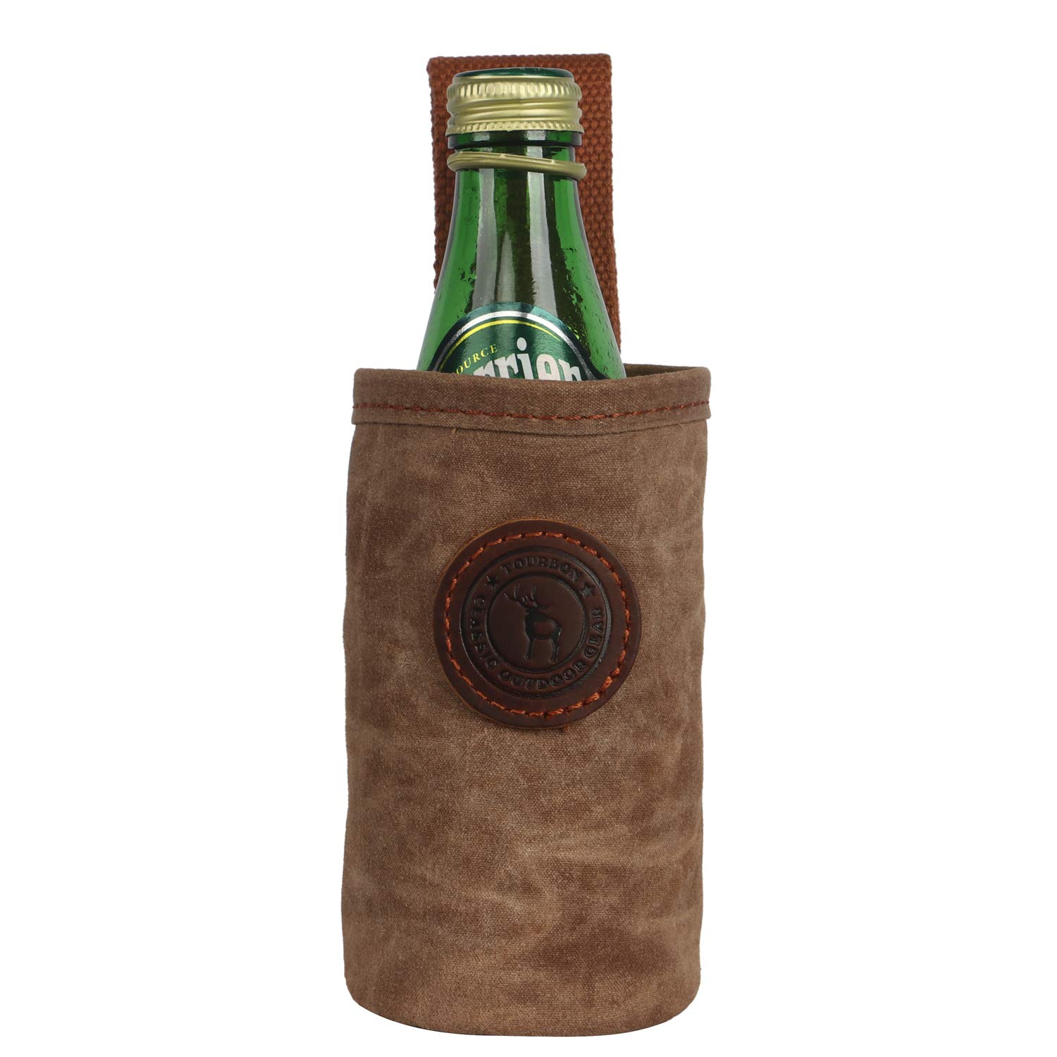 Tourbon Canvas Waist Belt Beer Holster Drink Water Bottle Hip Holder Pouch