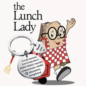 Lunch Lady Keychain School Lunch Lady Gifts Cafeteria Worker Keychain Thank You Gift for Restaurant Server Canteen Operators (truly awesome lunch lady)