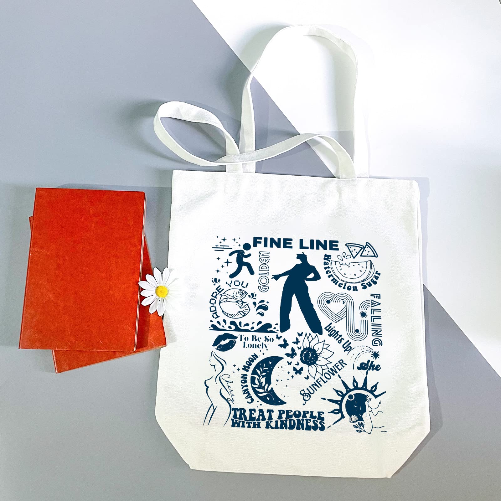 Singer Lyrics Inspired Gift Album Gift Tote Bag Music Lover Gift Singer's Merchandise Shopping Tote Bags (LINE)