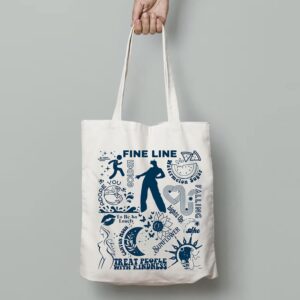 Singer Lyrics Inspired Gift Album Gift Tote Bag Music Lover Gift Singer's Merchandise Shopping Tote Bags (LINE)