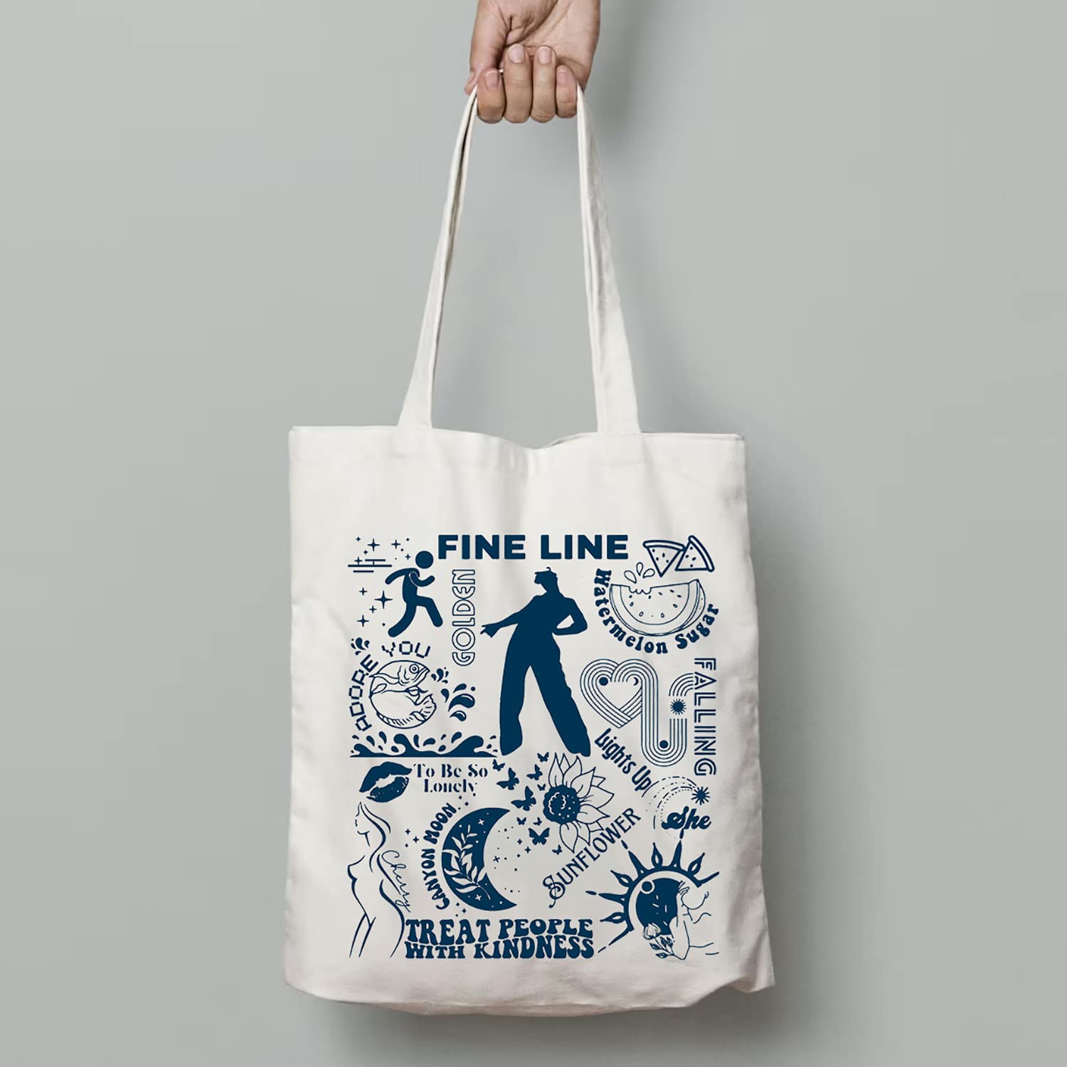 Singer Lyrics Inspired Gift Album Gift Tote Bag Music Lover Gift Singer's Merchandise Shopping Tote Bags (LINE)