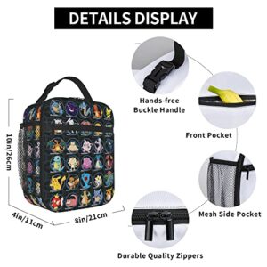 Quality Standard Flags Anime Lunch Box Boys Cartoon Lunch Bag With Bottle Holder, Game Themes Insulated Cooler Lunchbox For Men Girls Hiking Beach