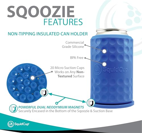 Sqoozie Non-Tipping Insulated Boat Can Holder (Island Blue, Standard)