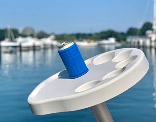 Sqoozie Non-Tipping Insulated Boat Can Holder (Island Blue, Standard)