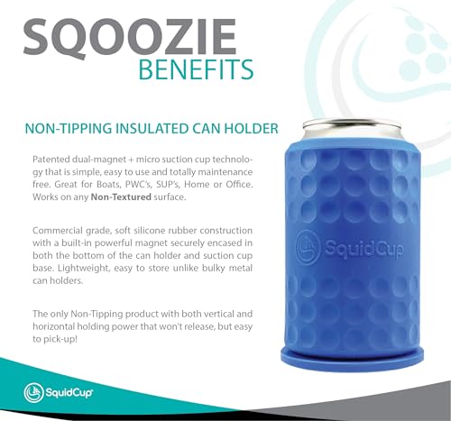 Sqoozie Non-Tipping Insulated Boat Can Holder (Island Blue, Standard)