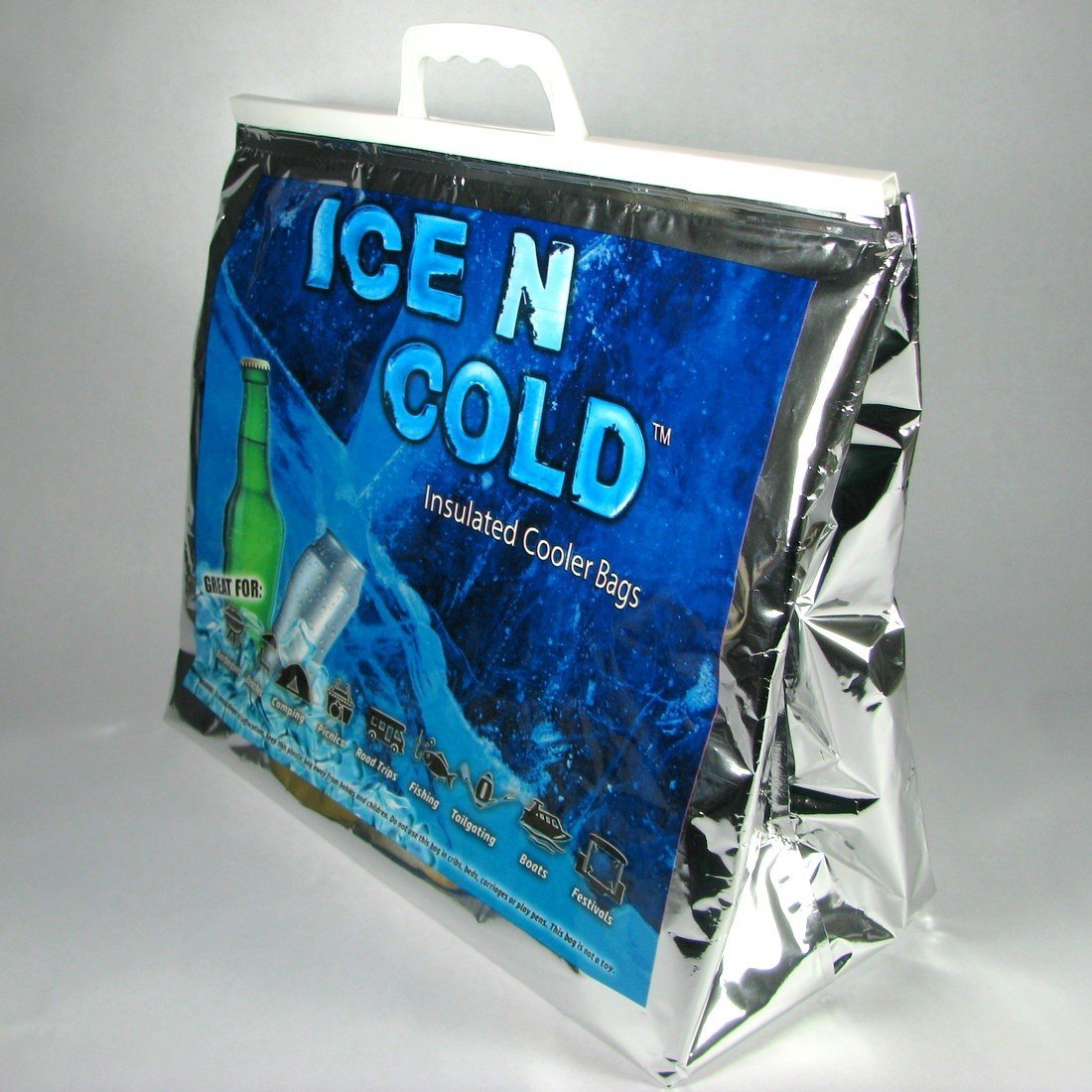 ICE N COLD Insulated Picnic/Shopping Cooler Bags (Pack of Ten) for Groceries, Camping, Hiking, Beach, Travel | Lightweight Soft Collapsible | Large Capacity Hold 35lbs| Fast Same Day Shipping