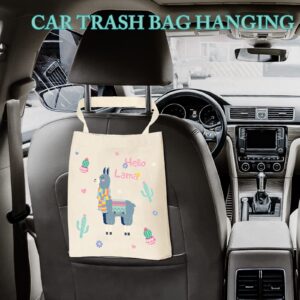 MANOPAWS Llama Canvas Tote Bags Cute Aesthetic Car Trash Bag,Alpaca Car Back Seat Organizer|Car Trash Can for Vehicle, Travelling, Camping/Cute Funny Birthday Gift for Alpaca Lovers