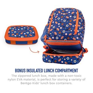 Bentgo 2-in-1 Backpack & Insulated Lunch Bag Set With Kids Prints Lunch Box (Sports)