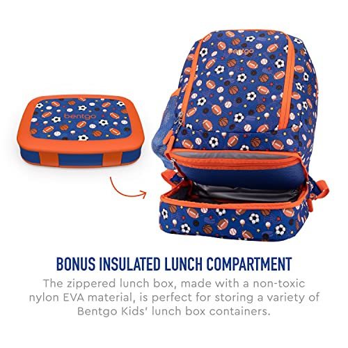 Bentgo 2-in-1 Backpack & Insulated Lunch Bag Set With Kids Prints Lunch Box (Sports)