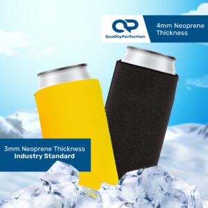 QualityPerfection Can Cooler Sleeves, 16 oz Neoprene Blank Beer Coolers (Pack of 6) Thick Fabric Tall Beer Collapsible Drink Coolies, Thermocoolers 16 ounce Tall Boy (Flag on the wind)