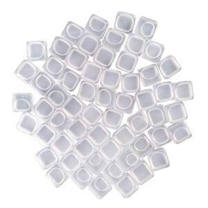 VOJP Reusable Ice Cubes Plastic Whiskey Stones to Keep your Drinks such as Lemon Wine Cold Longer Good for Party and Wedding Filled with Pure Water Comes in White Clear Color (60 Packs)