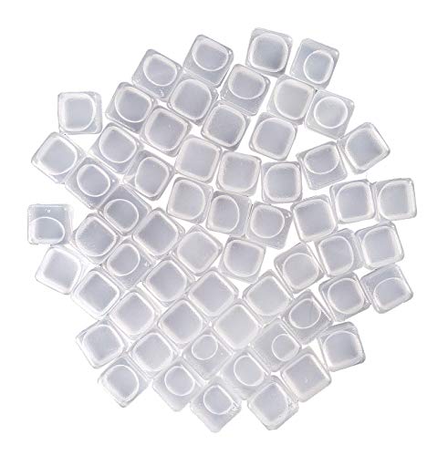 VOJP Reusable Ice Cubes Plastic Whiskey Stones to Keep your Drinks such as Lemon Wine Cold Longer Good for Party and Wedding Filled with Pure Water Comes in White Clear Color (60 Packs)