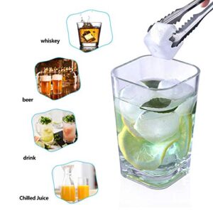 VOJP Reusable Ice Cubes Plastic Whiskey Stones to Keep your Drinks such as Lemon Wine Cold Longer Good for Party and Wedding Filled with Pure Water Comes in White Clear Color (60 Packs)