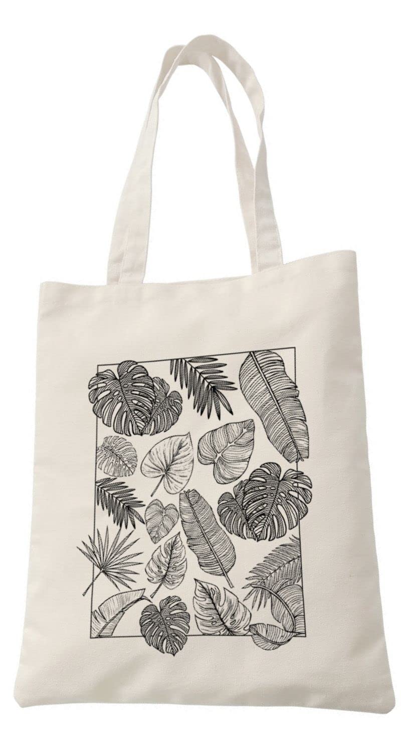 Reusable Grocery Shopping Bags Cute Canvas Tote Bag Aesthetic Floral Botanical Tote Bag for Women Shopping