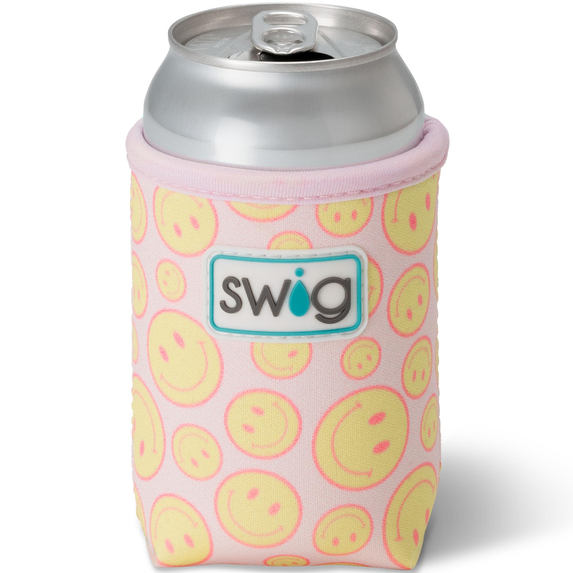 Swig Life Standard Can + Bottle Cooler, Neoprene Insulated Can Sleeve with Credit Card Pocket, for Standard Size 12oz Cans or Bottles Oh Happy Day Can Coolie