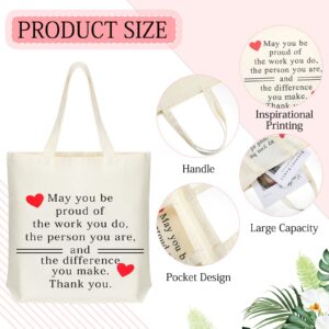 Retirement Gift Canvas Tote Bags Inspirational May You Be Proud of The Work Bag for Women Teacher Nurse Coworker Employee Happy Retirement Appreciation Gift