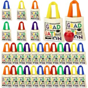 24 pieces mini graduation totes for kids bulk graduation canvas tote bags mini cheers to the grad canvas tote bags novelty totes graduation bags for kindergarten preschool graduation party favor