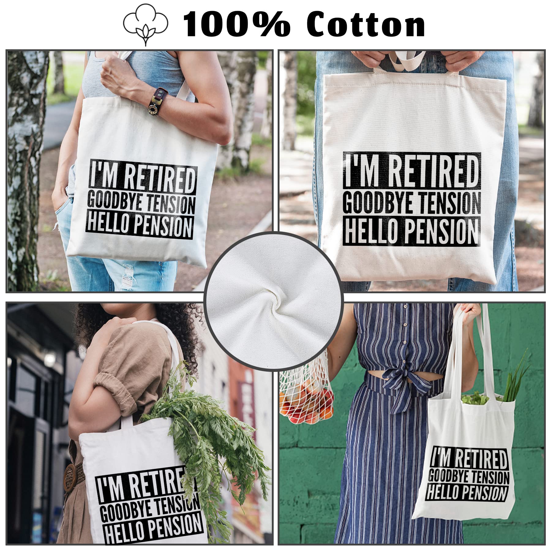 BARUN Retirement Gifts for Women - Retirement Gift Bags, Happy Retirement Tote Bag, 2023 Retirement Gifts Retirement Gift (I'M RETIREMENT)