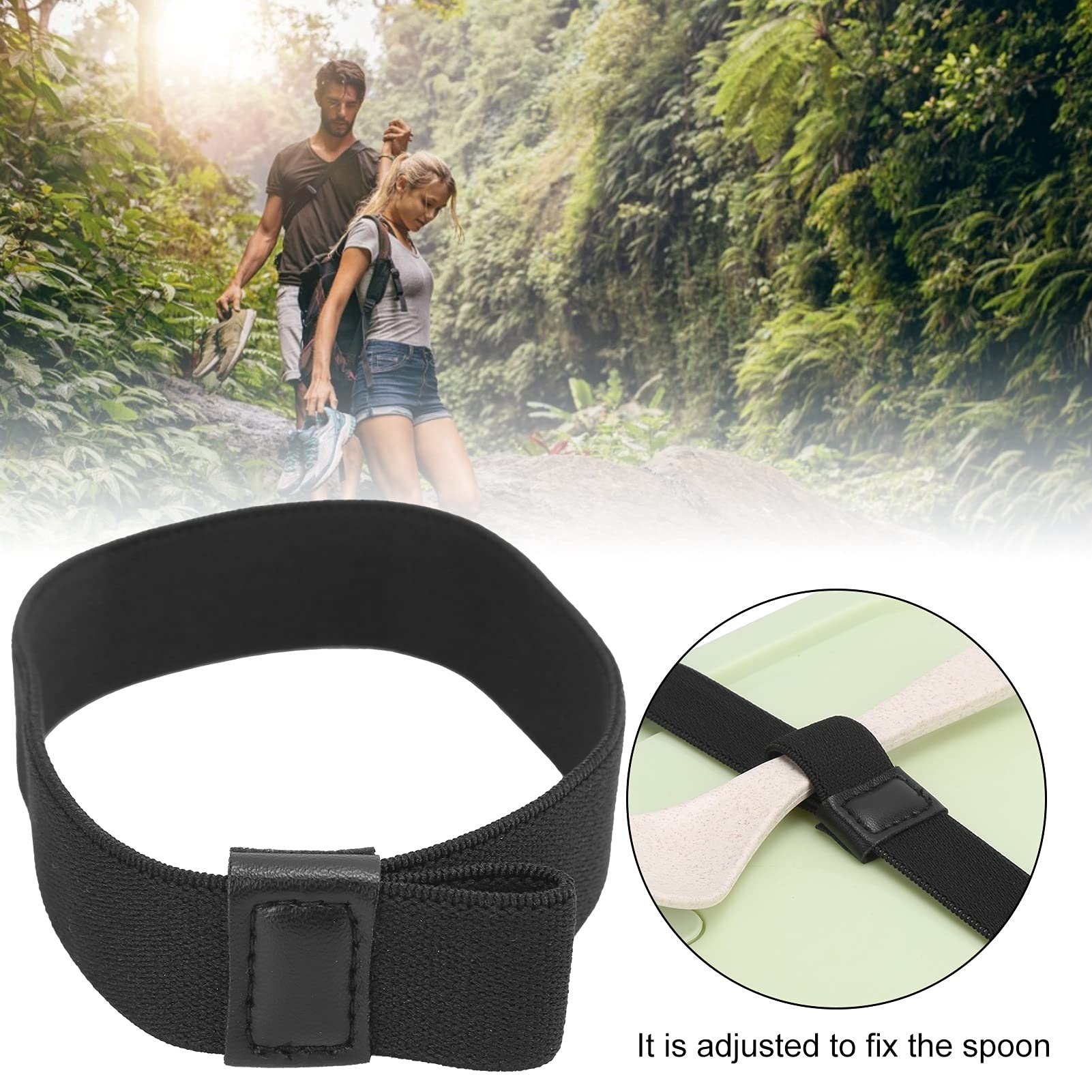 Longzhuo Bento Box Elastic Belt, Lunch Box Elastic Bands Double Layer Bento Box Fixing Straps, Nylon Adjustable Elastic Strap, Belt for Picnic, Lunchbox Strap for School Office Outdoors Meals