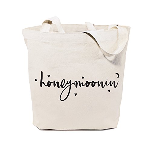 The Cotton & Canvas Co. Honeymoonin' Wedding, Beach, Shopping and Travel Resusable Shoulder Tote and Handbag