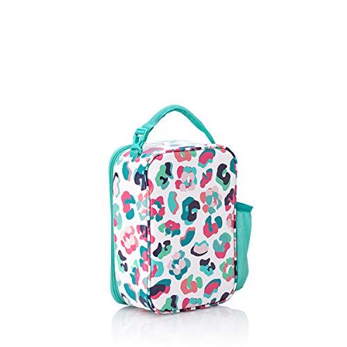 Swig Life Boxxi Lunch Box, Insulated Lunch Box for Women with Water Bottle Holder Side Pocket, Adjustable Meal Divider, Front Zipper Pocket, and Top Buckle Handle in Party Animal Print