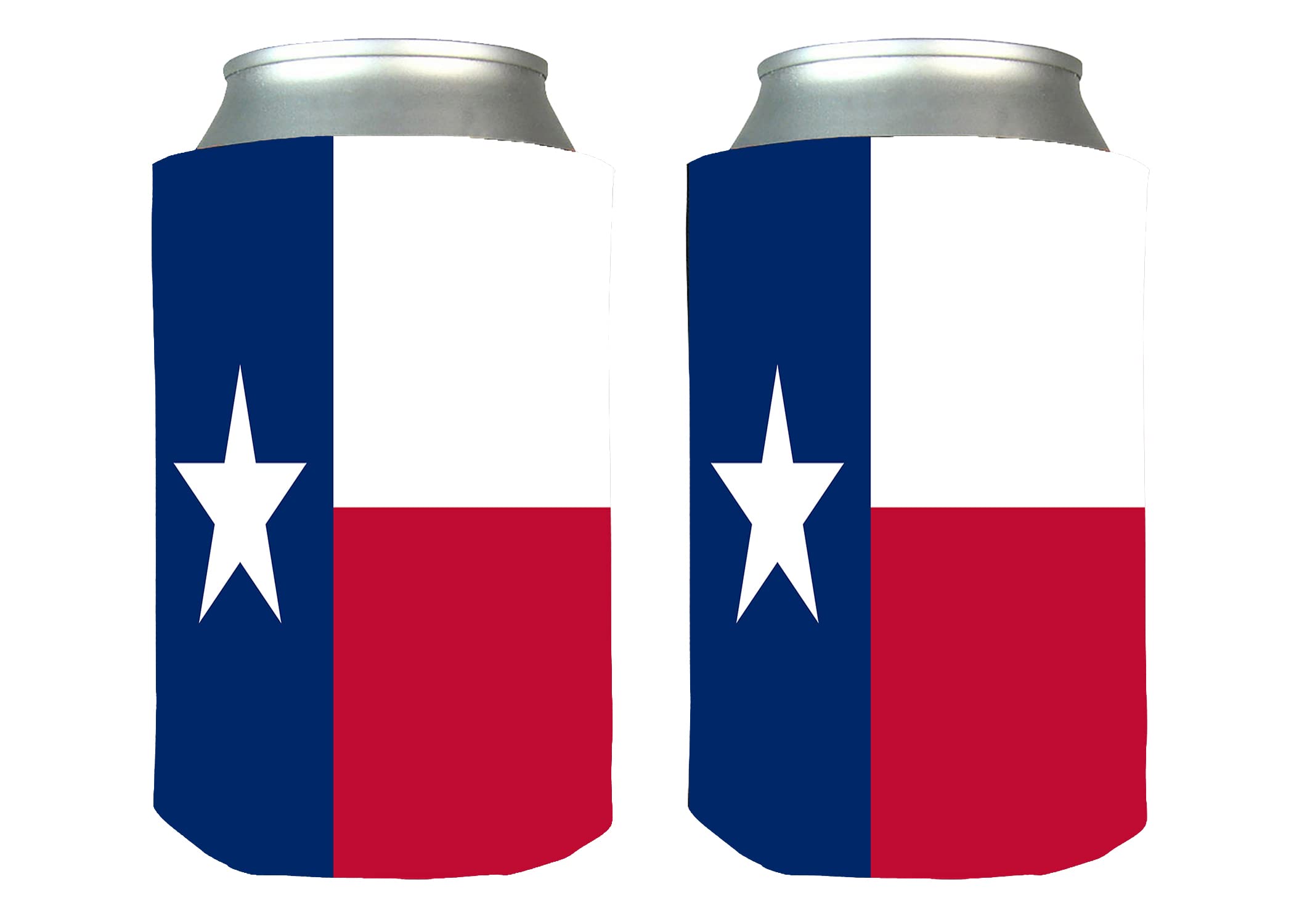 Texas Flag Collapsible Beer Can Bottle Beverage Cooler Sleeves 2 Pack Gift Set