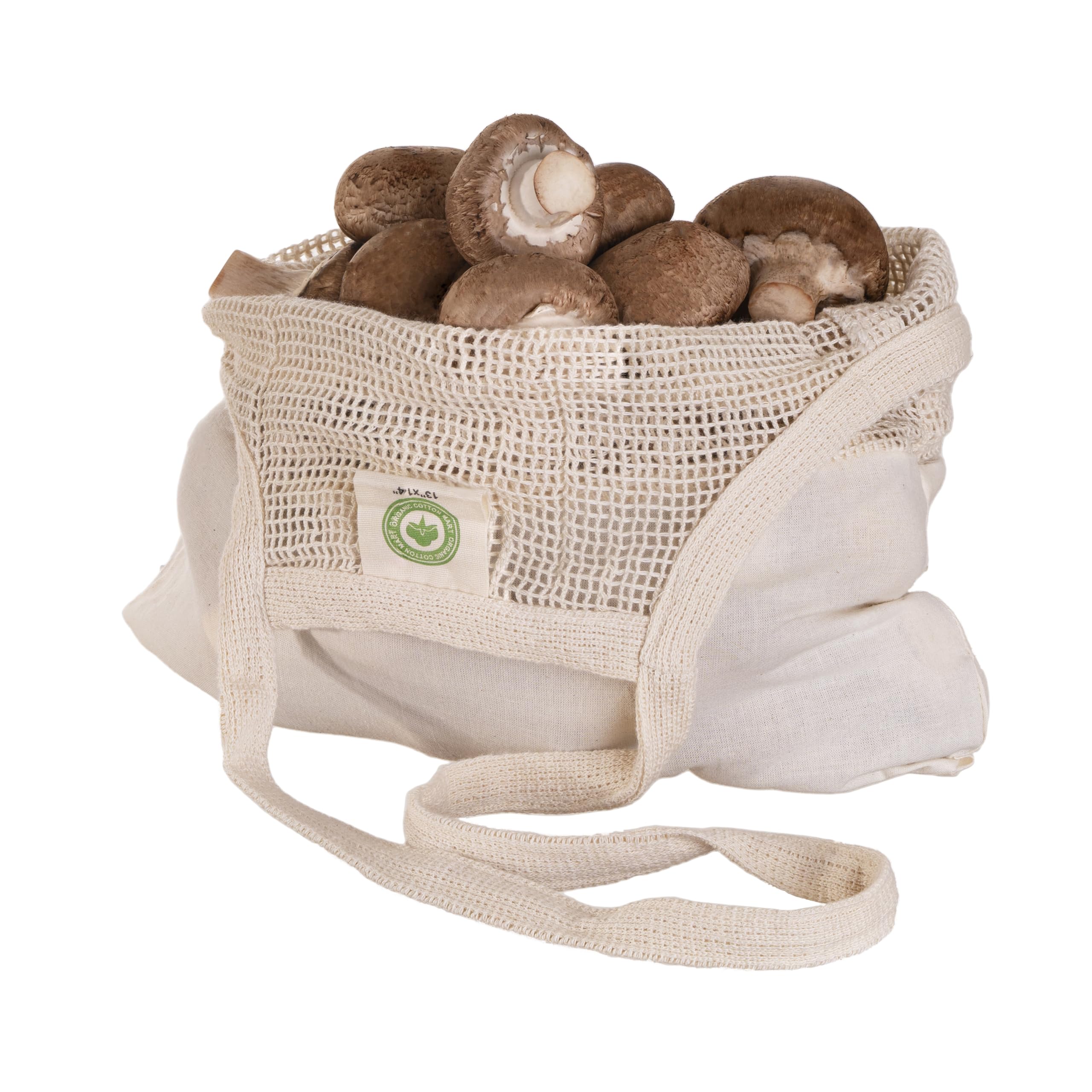 Cotton Mesh Mushroom Foraging Bags - 100% Cotton, Washable, Reusable and Eco-friendly Bags to Pick Mushrooms, Flowers, Berries and Produce - Lightweight Mushroom Hunting Harvesting Bags (2 Bags)