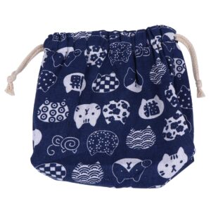 TOYANDONA Blue Cotton and Line Lunch Bag