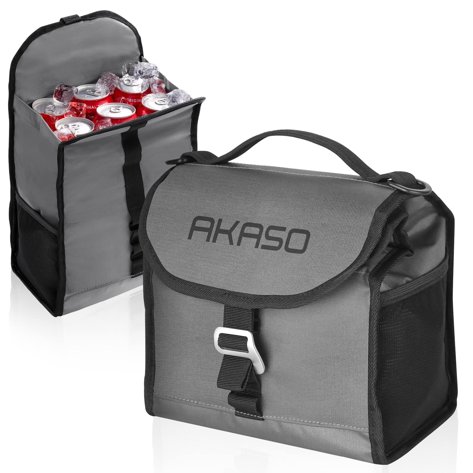 AKASO Insulated Cooler Lunch Bag Packable Lunch Box 12 Can Cooler Bag with Adjustable Shoulder Strap for Office Picnic