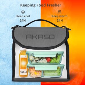 AKASO Insulated Cooler Lunch Bag Packable Lunch Box 12 Can Cooler Bag with Adjustable Shoulder Strap for Office Picnic