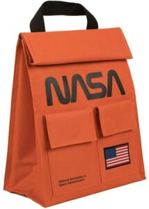 bioworld nasa orange insulated tote lunch bag