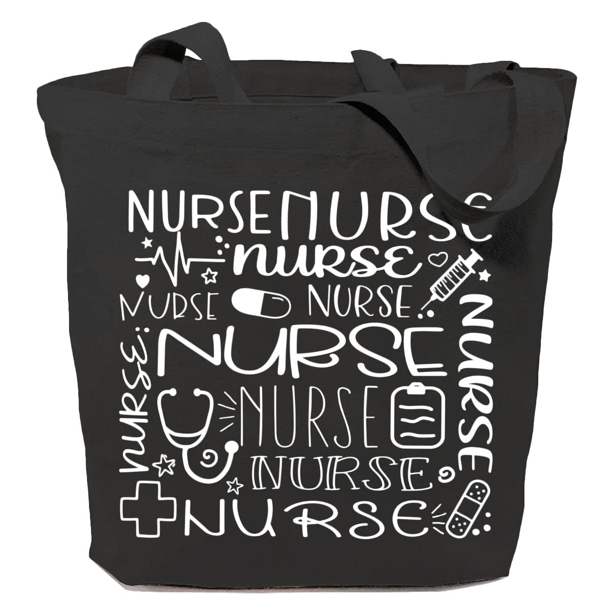 SAUIVD Nurse Canvas Tote Bag Nursing Student RN Registered Gifts Shoulder Shopping Reusable Cotton Canvas Tote Bag