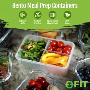 Bento Box Lunch Containers for Adults & Kids (4 Pack, 39 oz) - Lunch Box Meal Prep Containers with Lids - Microwave, Freezer, & Dishwasher Safe, Leakproof Reusable Food Prep Containers, 3 Compartments