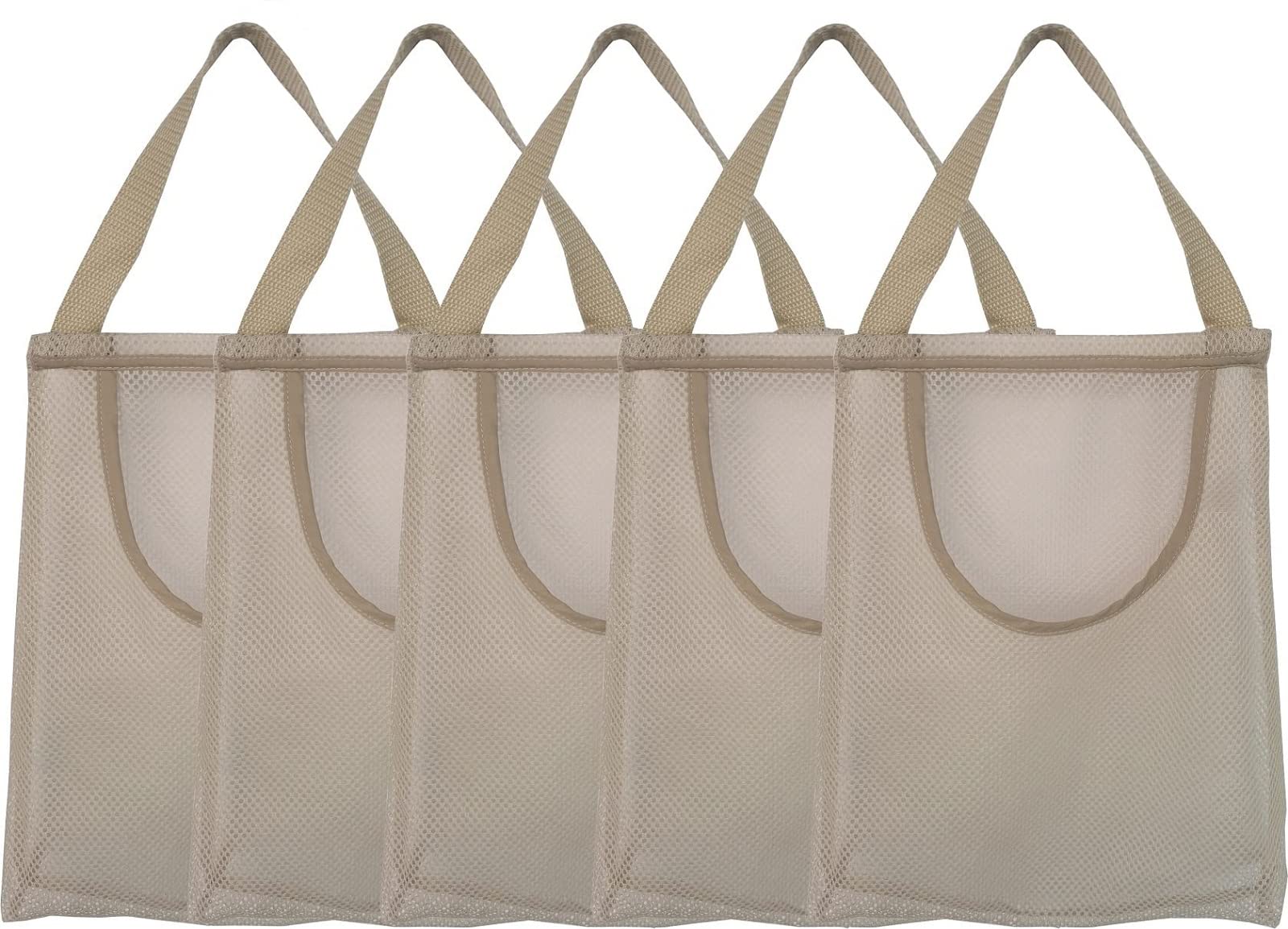 5Pack Hanging Mesh Onion Bags Mesh Garlic Net Bags Reusable Net Storage Produce Bags (Portable open pocket)