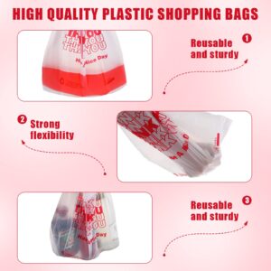 Sweetude 2 Pcs Grocery Bag Holders with 200 Pcs Thank You Plastic Bags 13.5 x 13 x 10.5 Inch Plastic Bag Holders for Grocery Bags Chrome T Shirt Bag Rack for Restaurant Small Business Take Out Retail