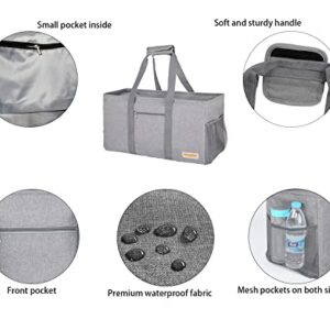 Dongawin（2pack Large Utility tote bag, waterproof, foldable and reusable storage bag, shopping bag, picnic bag, beach bag, etc.