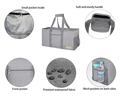 Dongawin（2pack Large Utility tote bag, waterproof, foldable and reusable storage bag, shopping bag, picnic bag, beach bag, etc.