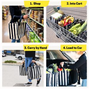 Aspenhagen Designs Heavy Duty Canvas Tote Bag w/Interior Coating for Easy Cleaning-Great Reusable Grocery Bag or Gift Bag