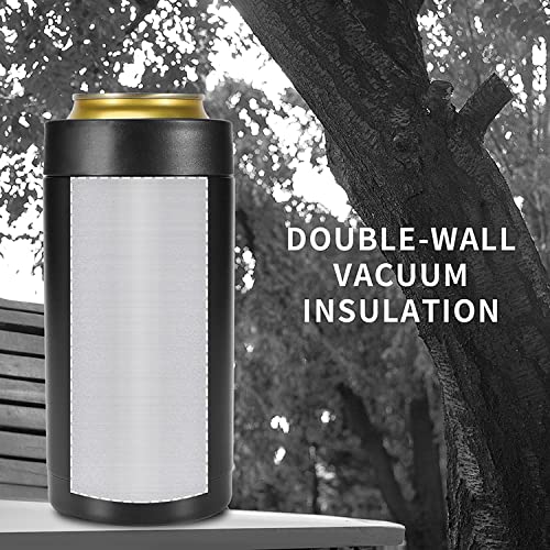 JOVIAL 16 Oz Insulated Stainless Steel Can Cooler,double wall insulated Can holder/insulator/Coozie,Tall Boy Sleeve for all 16 Oz beer/soda/pop/coke Cans. (16 Oz, Black+Seafoam, 2)