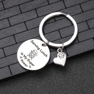 NOTHERS RSZOTW Lunch Lady Day Keychain School Lunch Lady Keychain Cafeteria Staff Jewelry Lunch Lady Jewelry Cafeteria Staff Gift Lunch Server Keychain