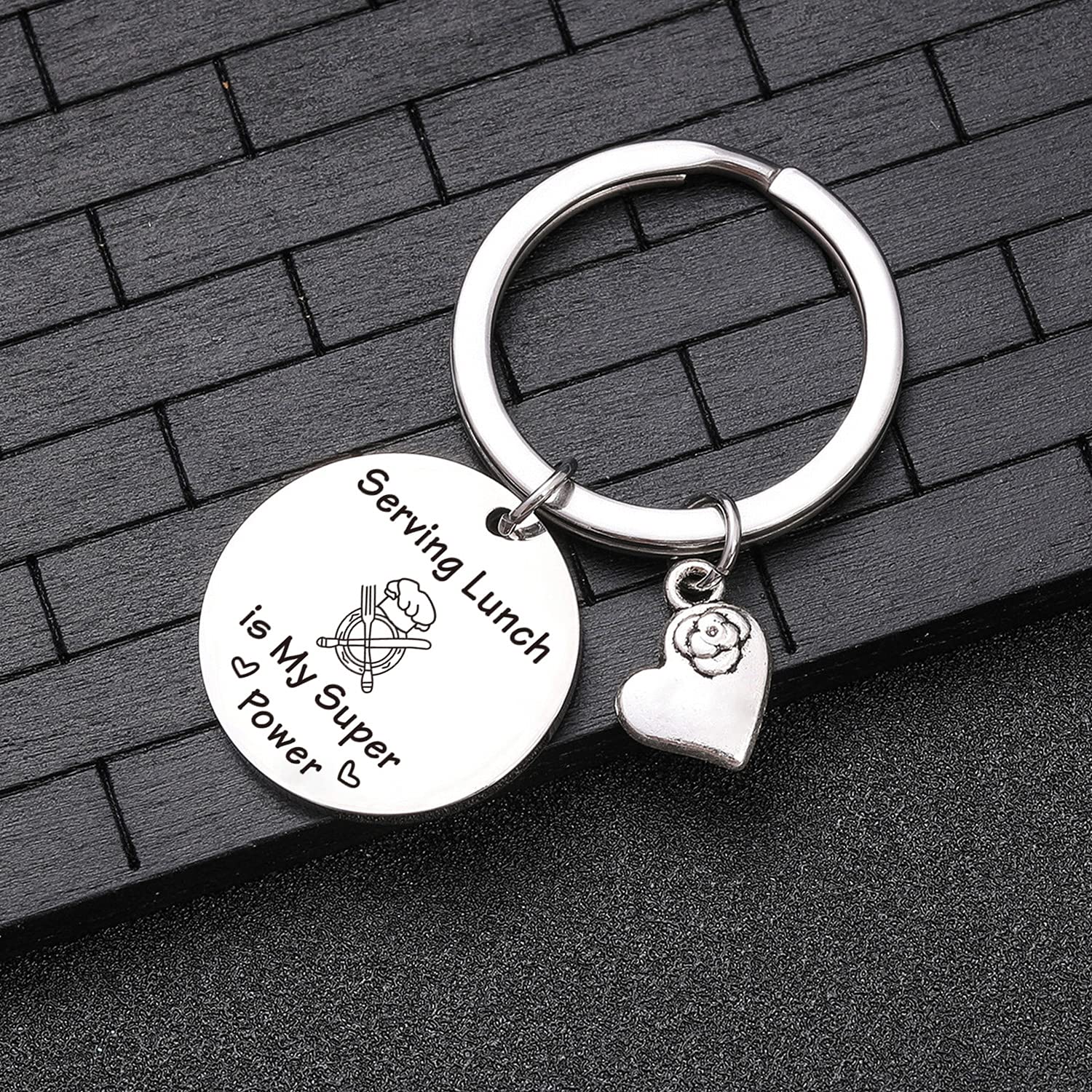 NOTHERS RSZOTW Lunch Lady Day Keychain School Lunch Lady Keychain Cafeteria Staff Jewelry Lunch Lady Jewelry Cafeteria Staff Gift Lunch Server Keychain