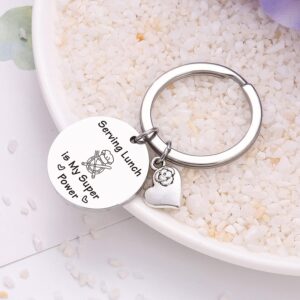 NOTHERS RSZOTW Lunch Lady Day Keychain School Lunch Lady Keychain Cafeteria Staff Jewelry Lunch Lady Jewelry Cafeteria Staff Gift Lunch Server Keychain